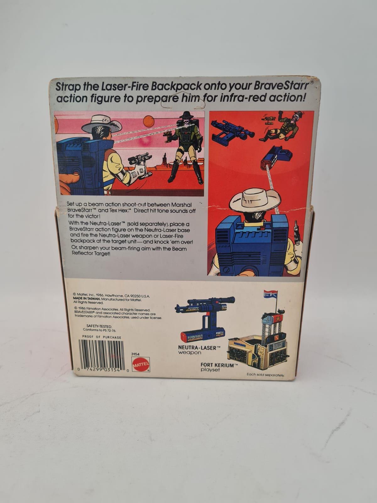 1986 Mattel Marshal Bravestarr Tex Hex Evil Laser-fire Backpack , Boxed ...