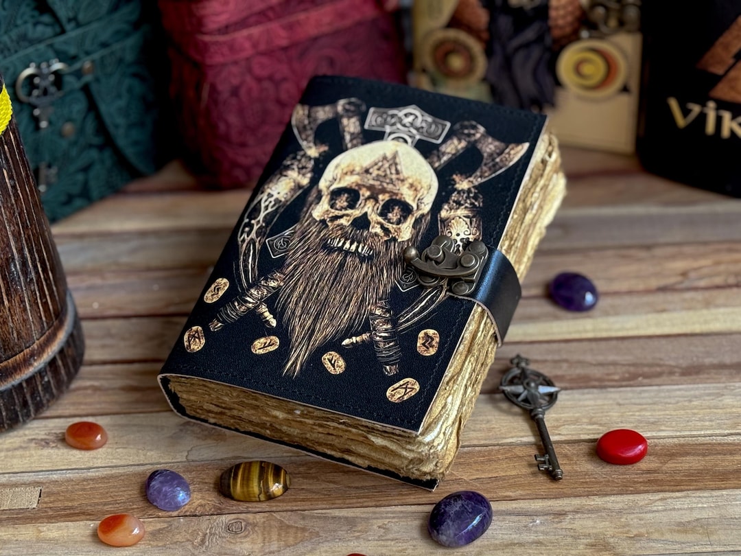 200 Page Blank Spell Book of Shadows Grimoire Journal Skull Notebook ...
