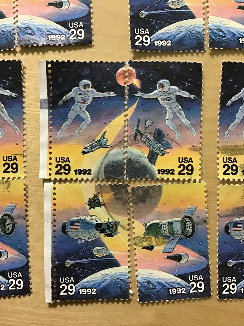 20 Space Postage Stamps 5 sets Used and great for crafts | Etsy