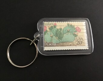 France Keychain Recycled Postage Stamp Art | Etsy