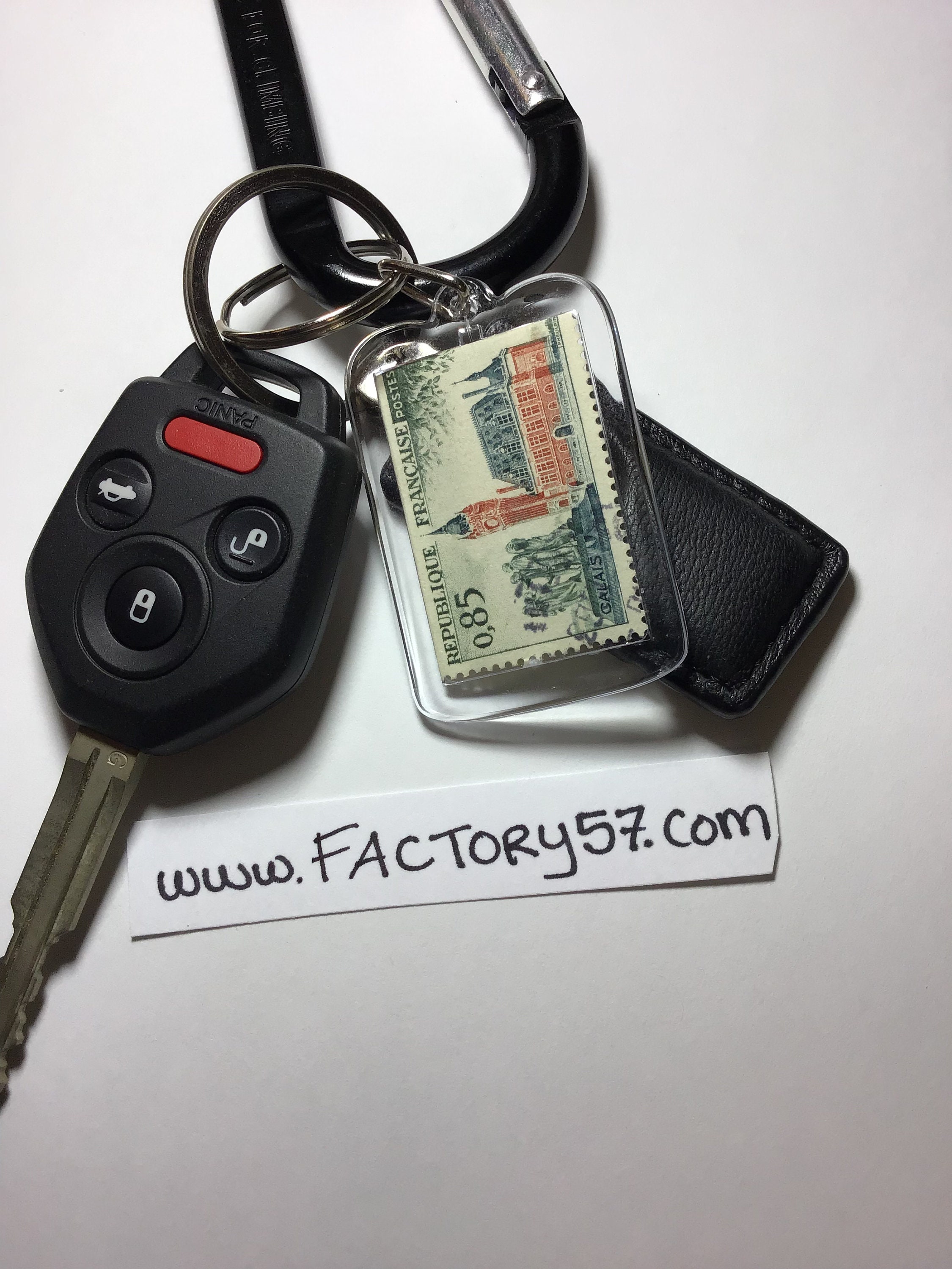 France Keychain Recycled Postage Stamp Art | Etsy