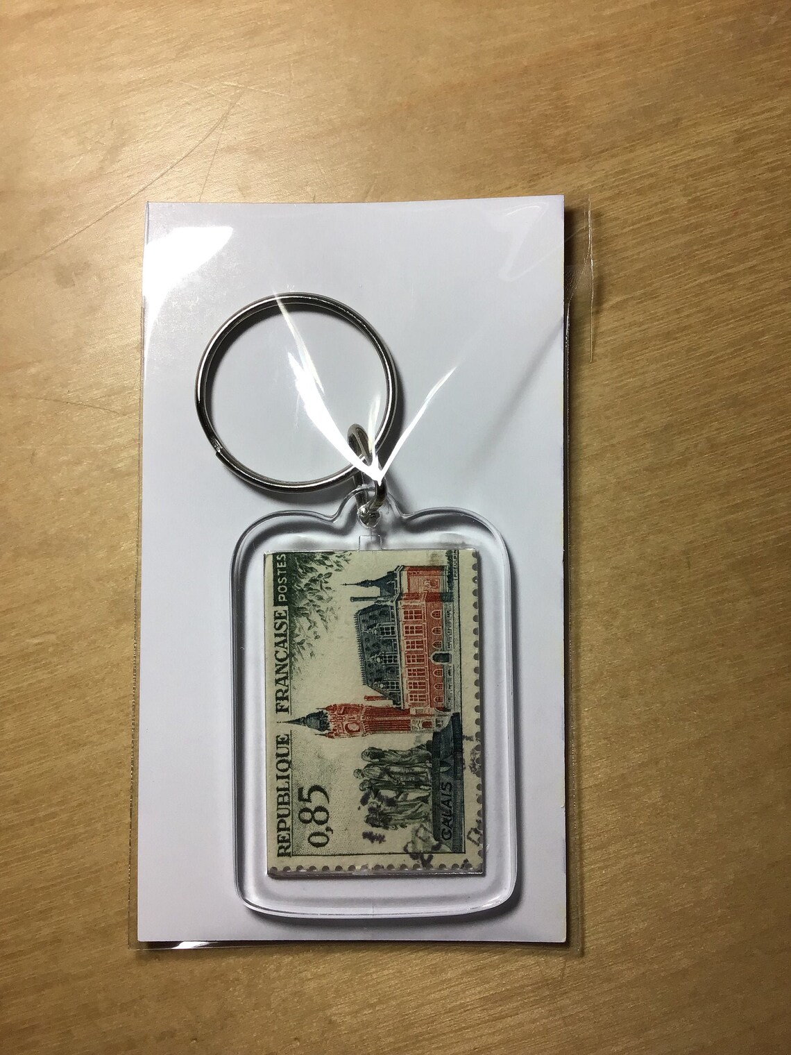 France Keychain Recycled Postage Stamp Art | Etsy