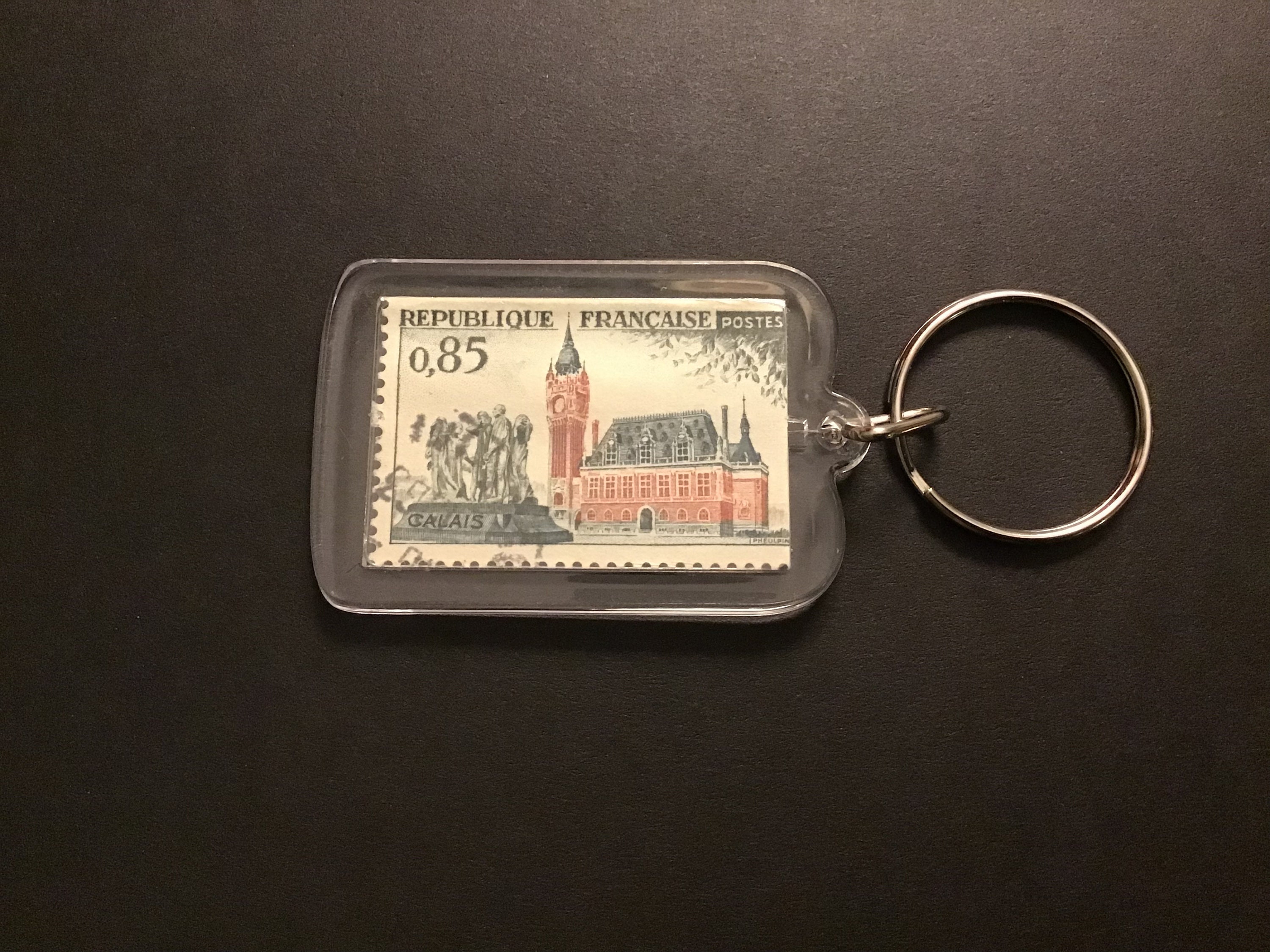 France Keychain Recycled Postage Stamp Art | Etsy