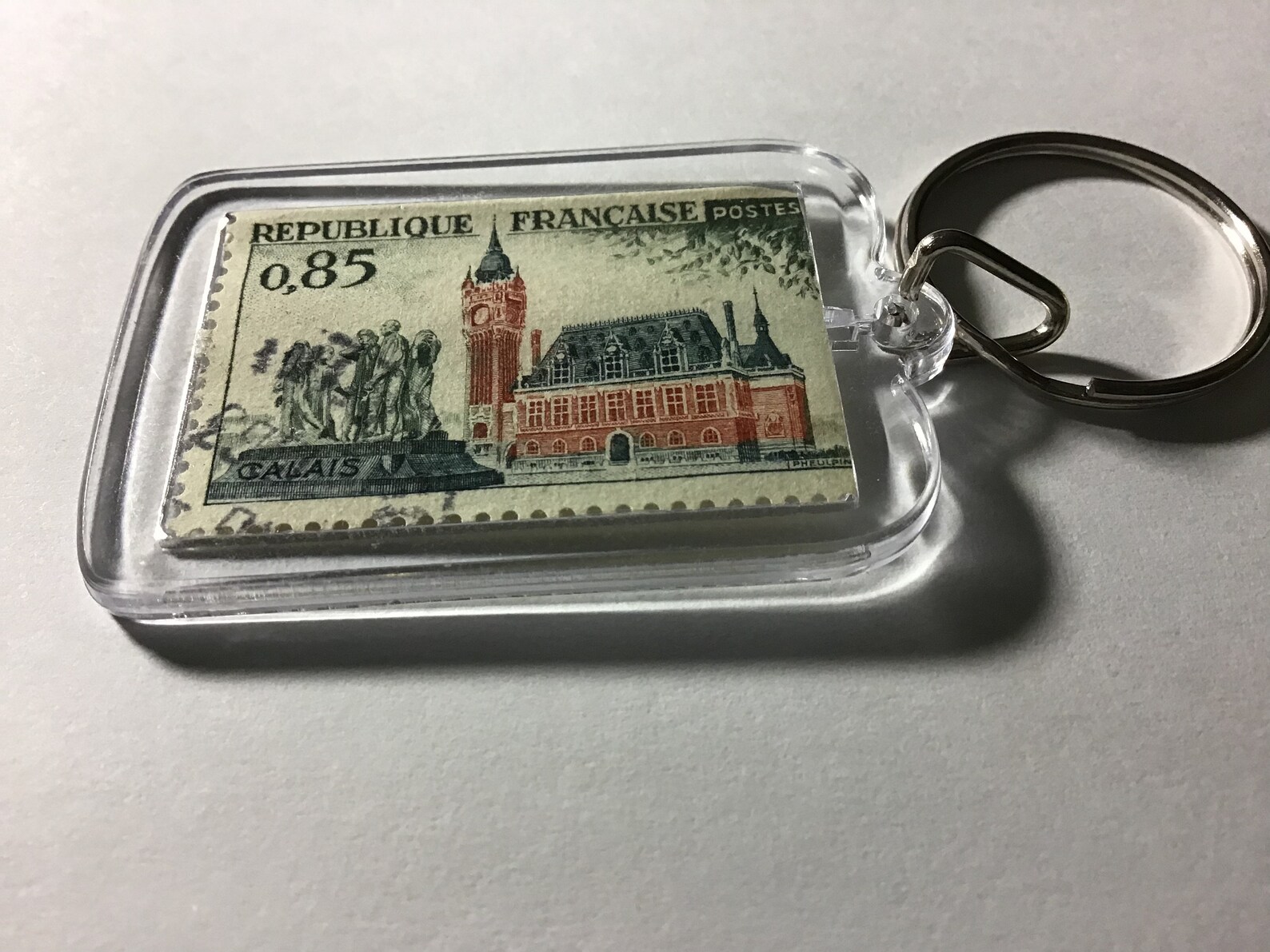 France Keychain Recycled Postage Stamp Art - Etsy