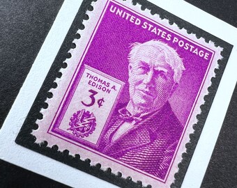 Thomas Edison Stamp - Etsy