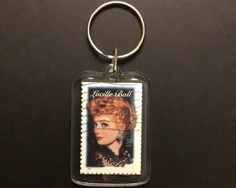 France Keychain Recycled Postage Stamp Art - Etsy
