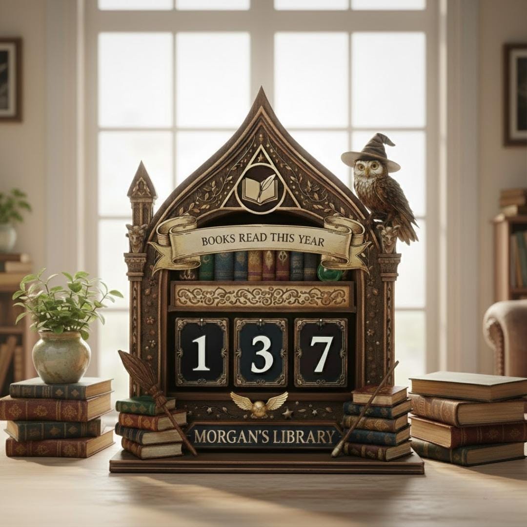 Personalized Magic Library Book Tracker, Wizard Reading Counter, Harry ...