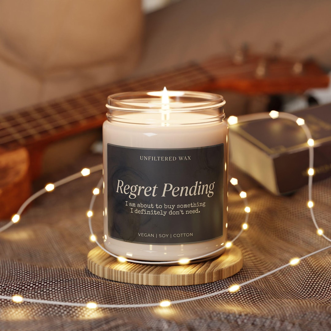 Regret Pending Funny Candle for Impulsive Shoppers and Unnecessary ...