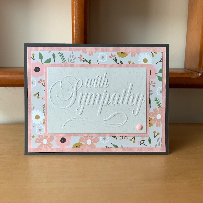 Handmade Embossed Sympathy Card, Floral Condolence Card - Etsy