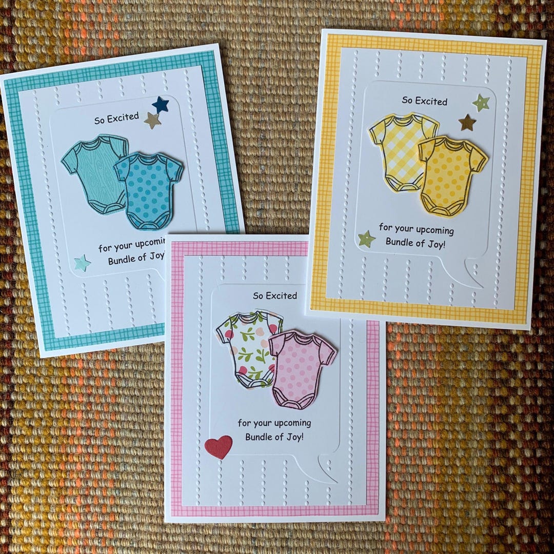 Handmade Baby Card, Expecting Baby, Onesie Design - Etsy