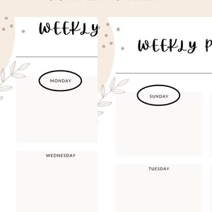 Beige Boho Weekly Planner - Etsy