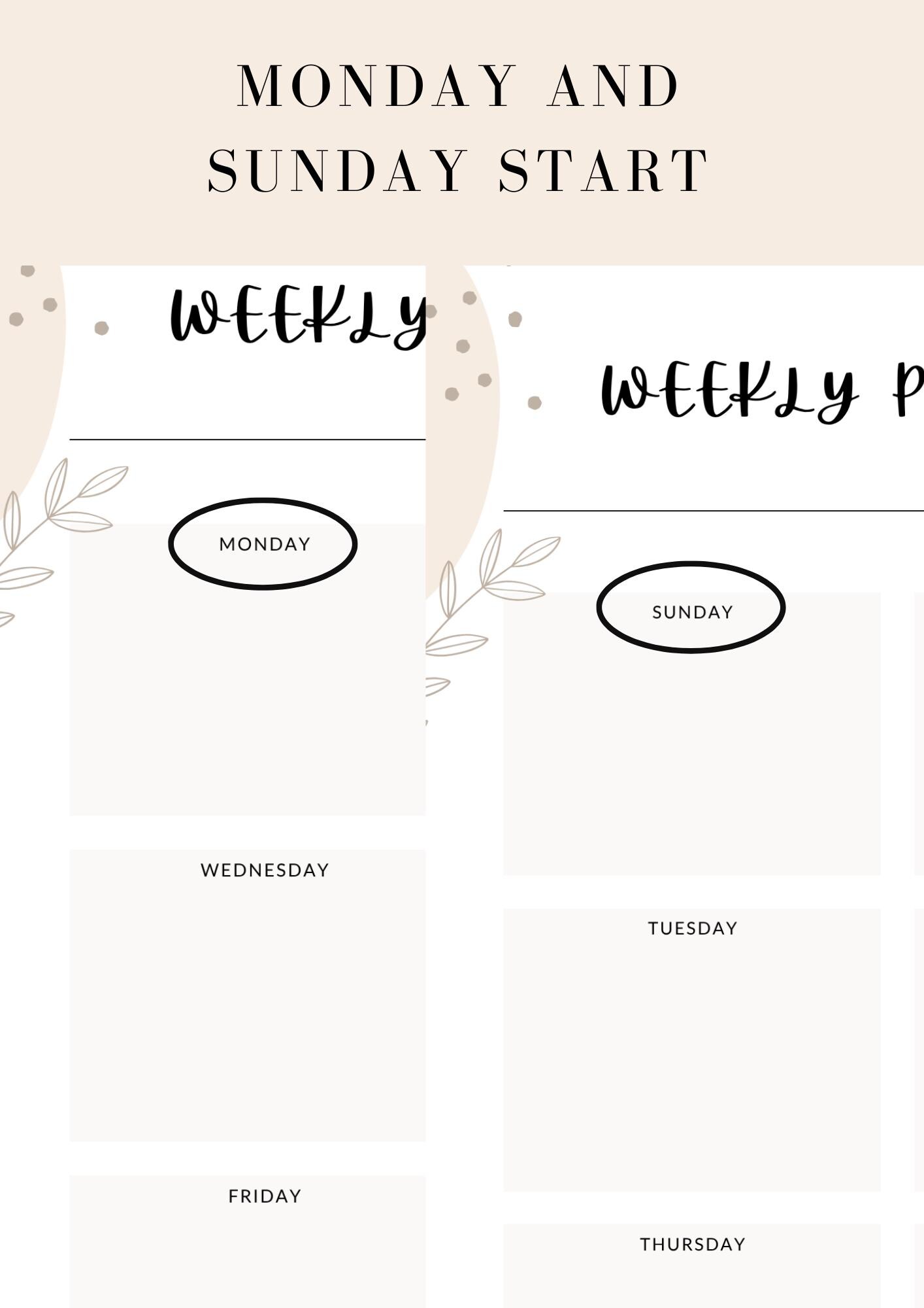 Beige Boho Weekly Planner - Etsy