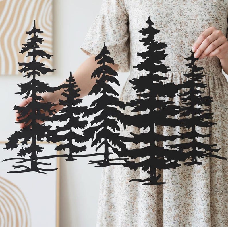 Tree Wall Decor Sign,forest Hanging Wall Decor,metal Tree Wall Art ...
