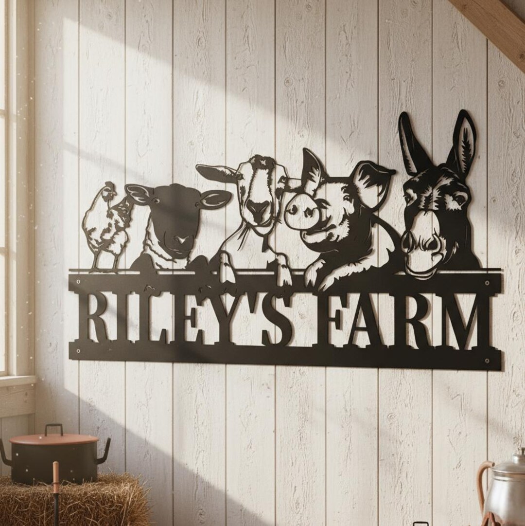 Custom Farm Animal Sign,personalized Farm Metal Sign,rustic Farm Animal ...