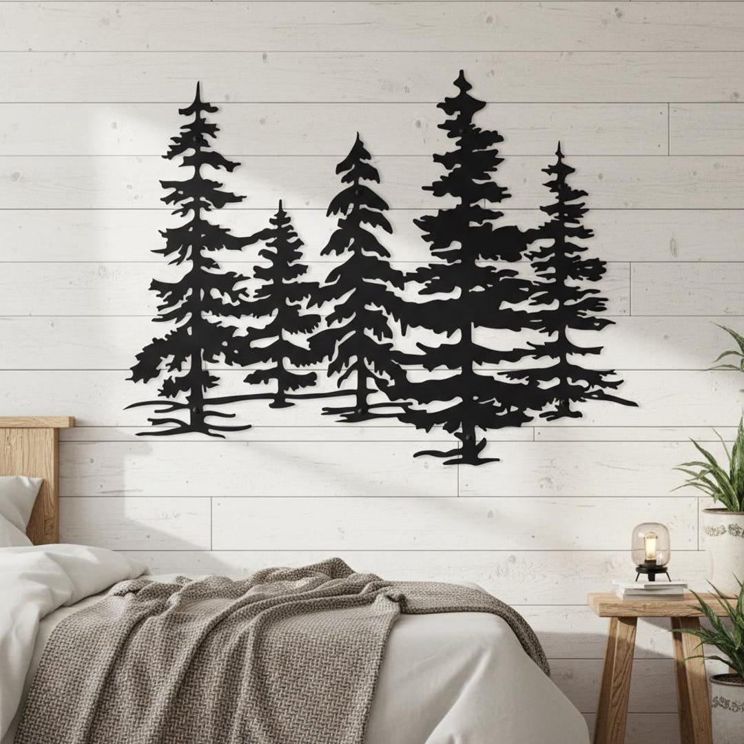 Tree Wall Decor Sign,forest Hanging Wall Decor,metal Tree Wall Art ...