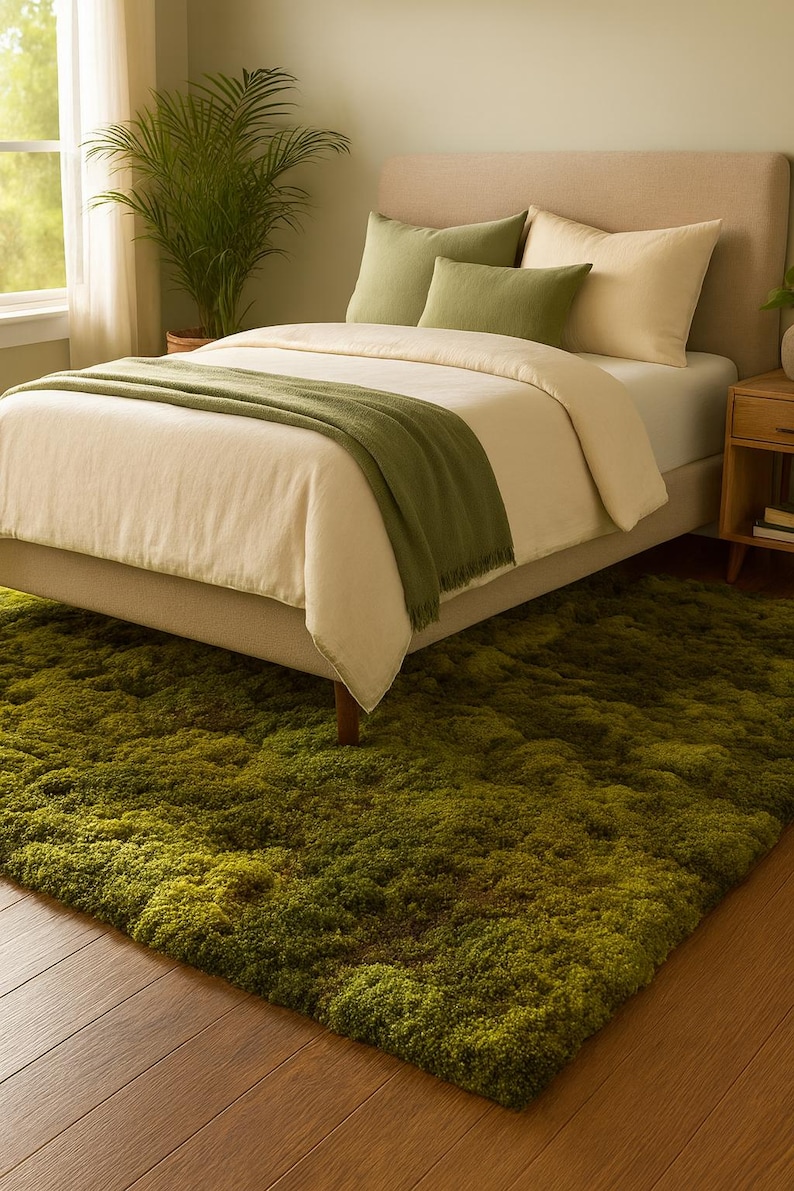 Handmade Moss Rug - Realistic Green 3D Forest Carpet for Cozy Home ...