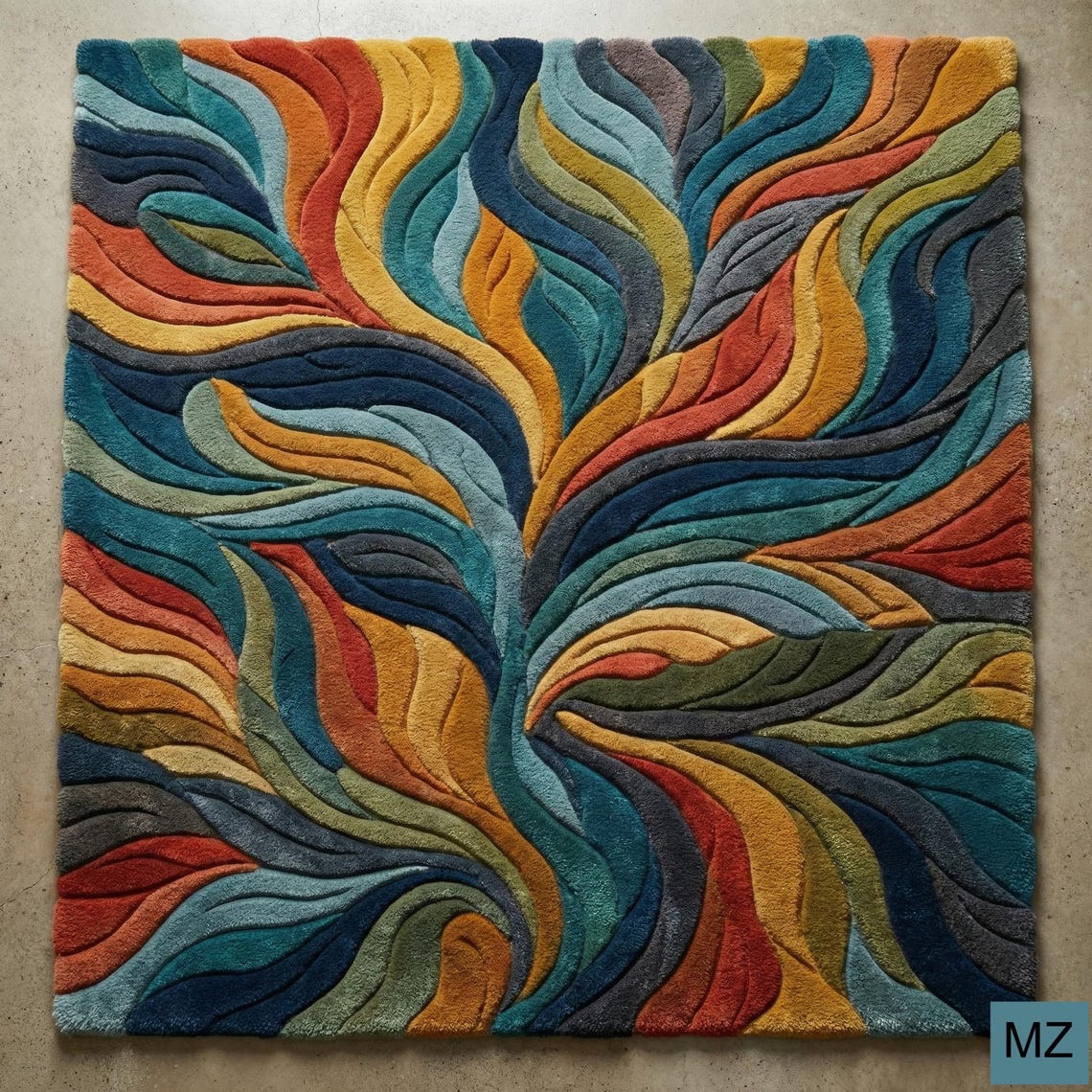 Hand Tufted Wool Rug | Modern Abstract 3D Sculpted Wave Design - Etsy ...
