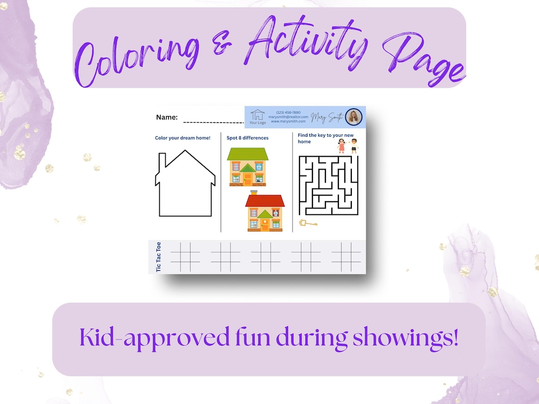 Open House Coloring Page | Kids Activity Page | Coloring Page for Kids ...