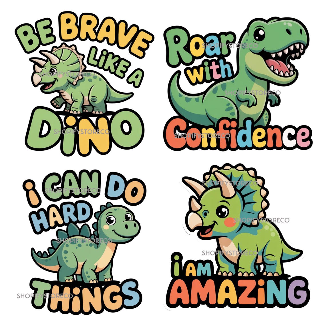 Dinosaur Motivational Quotes Clipart for Kids, Growth Mindset ...