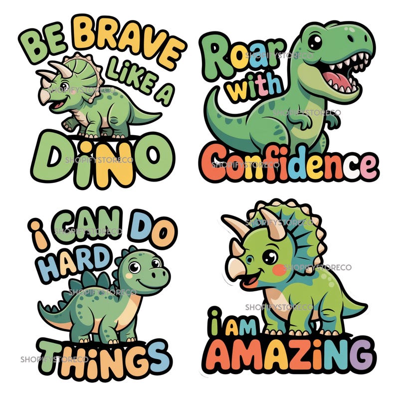 Dinosaur Motivational Quotes Clipart for Kids, Growth Mindset ...