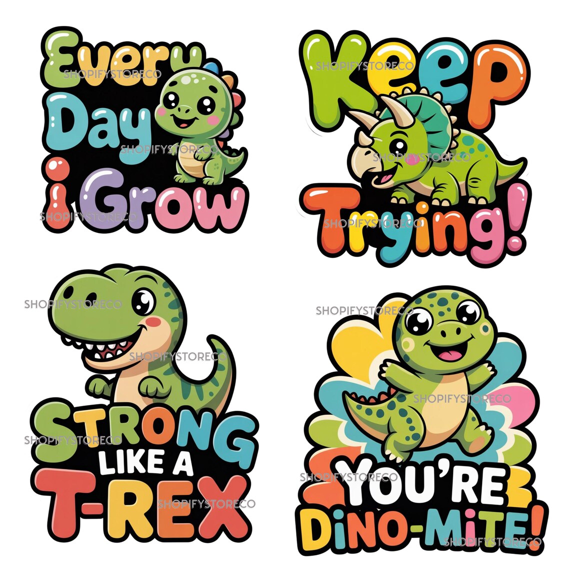 Dinosaur Motivational Quotes Clipart for Kids, Growth Mindset ...