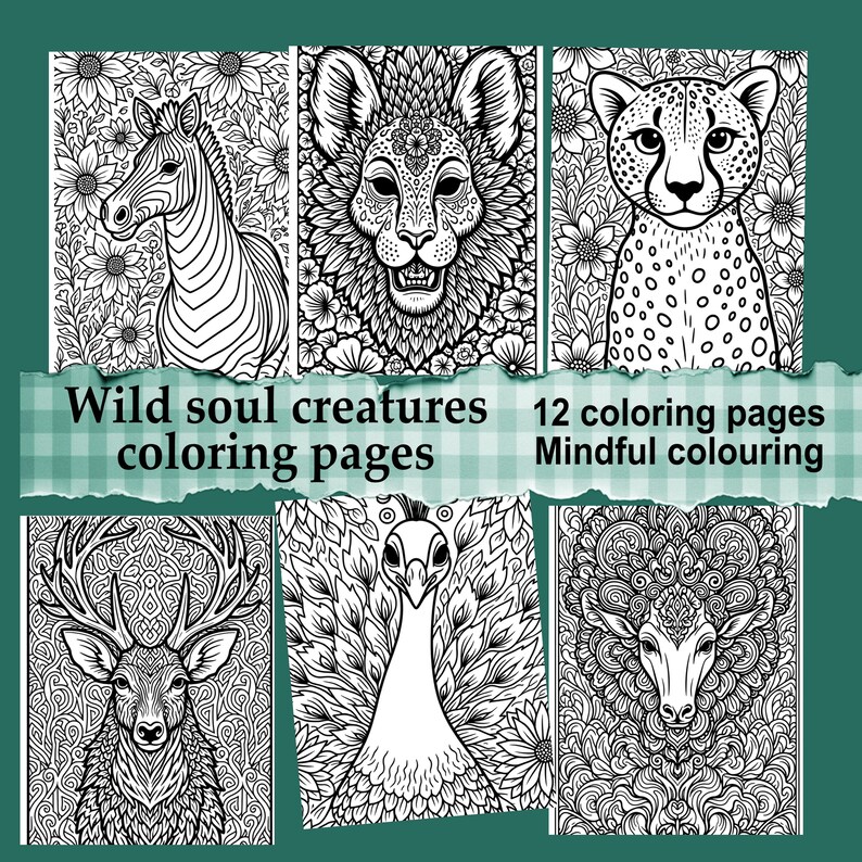 Wild Soul Creatures – Printable Adult Coloring Pages – Mandala Animals ...