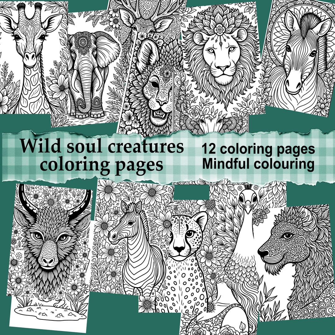 Wild Soul Creatures – Printable Adult Coloring Pages – Mandala Animals ...
