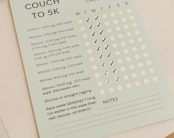 Couch to 5k | 8 Week Plan | Printable PDF - Etsy