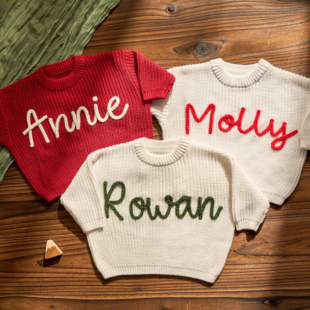 Personalized Baby Sweater • Baby Shower Gift • Handmade Crocheted Name ...