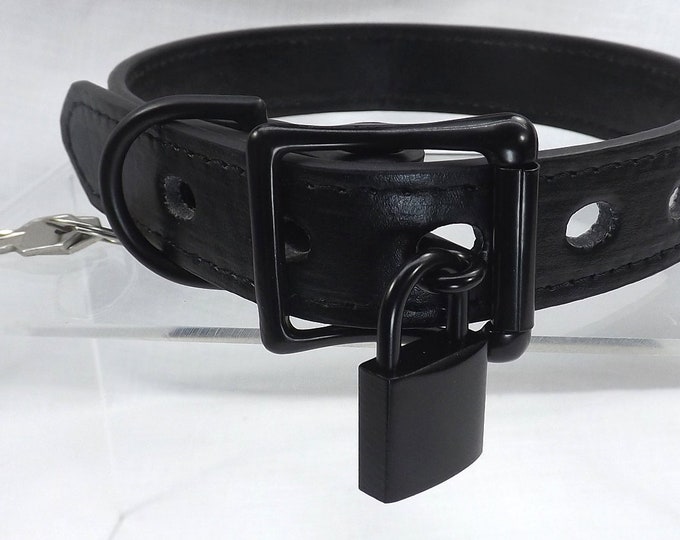 Locking Collar Black Buckle Collar Locking Slave Collar Mature - Etsy