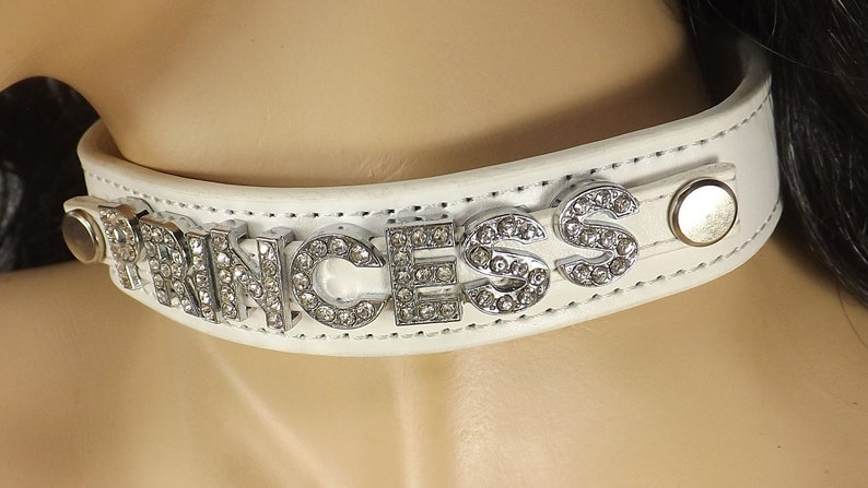 Bdsm Collar PRINCESS Slave Collar Rhinestone Letters Ddlg Mature ...