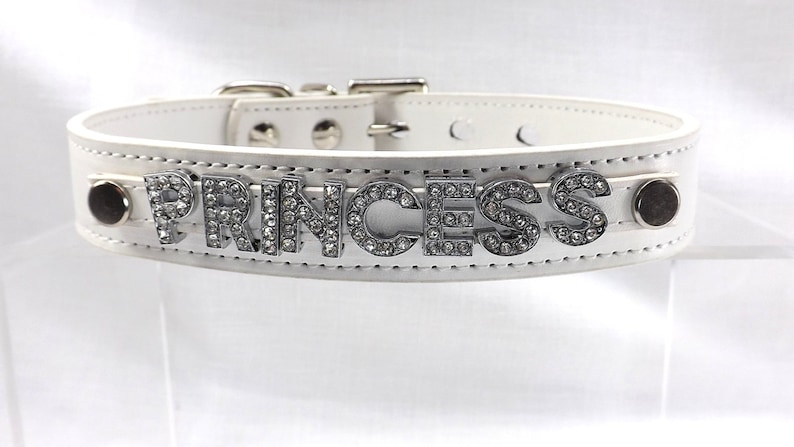 Bdsm Collar PRINCESS Slave Collar Rhinestone Letters Ddlg - Etsy