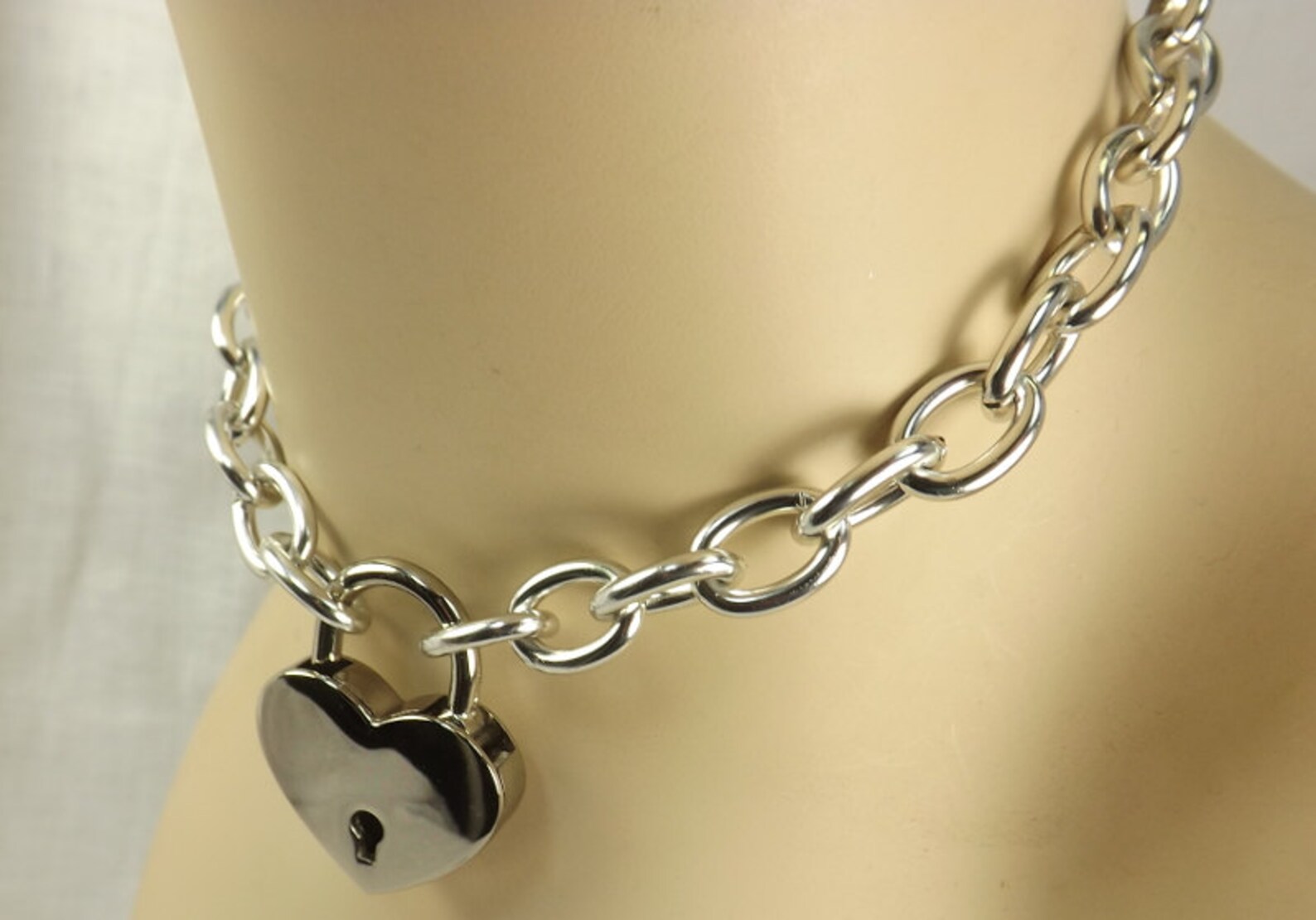 Locking Collar Heart Lock Choker Day Collar Mature Slave - Etsy