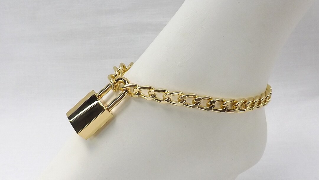 Locking Ankle Bracelet Working Lock Anklet Bdsm Gift Padlock and Key ...