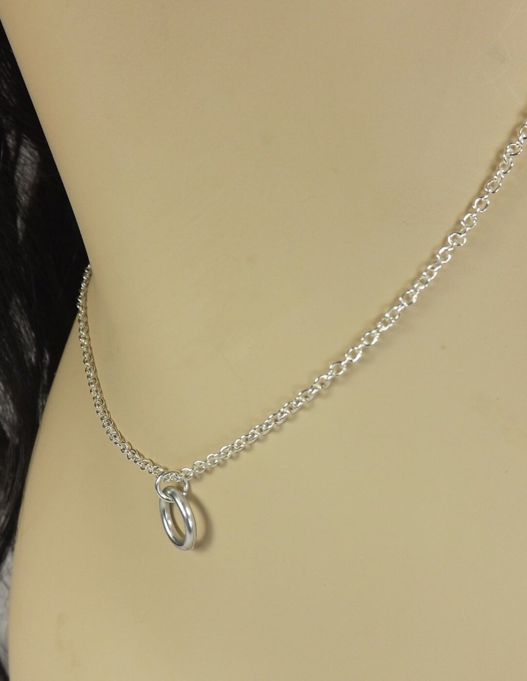 O Ring Necklace Submissive Jewelry Mature O-ring Necklace Chain Choker ...