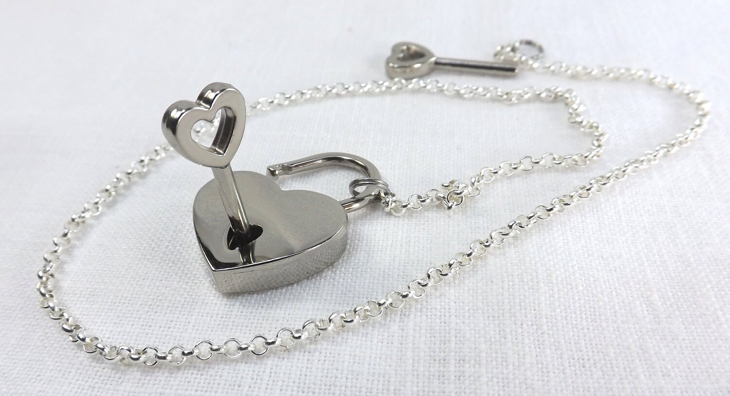 Bdsm Jewelry Submissive Jewelry Heart Lock Necklace Mature Locking ...