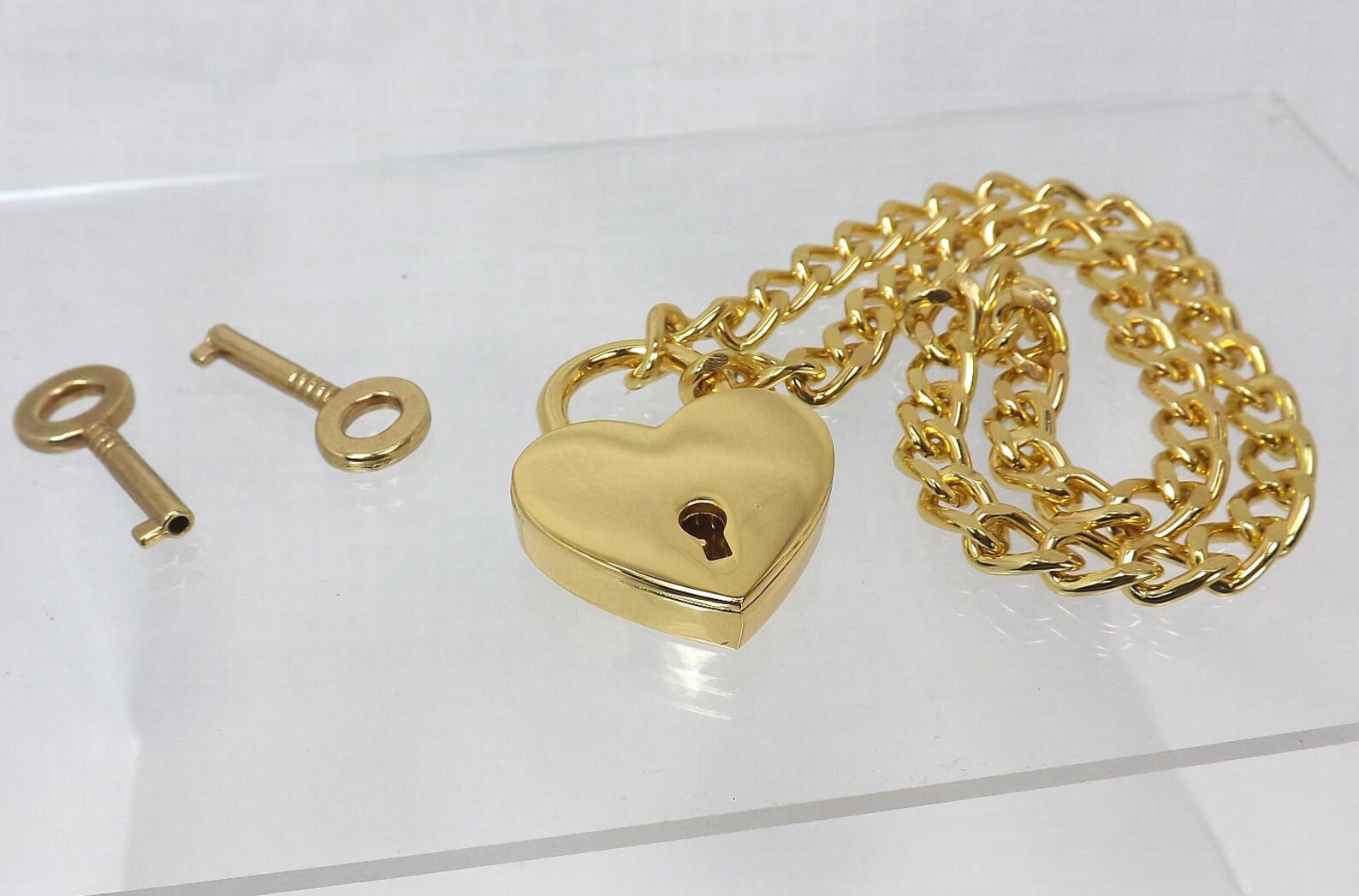 Bdsm Necklace Gold Heart Lock Choker Mature Slave Necklace - Etsy