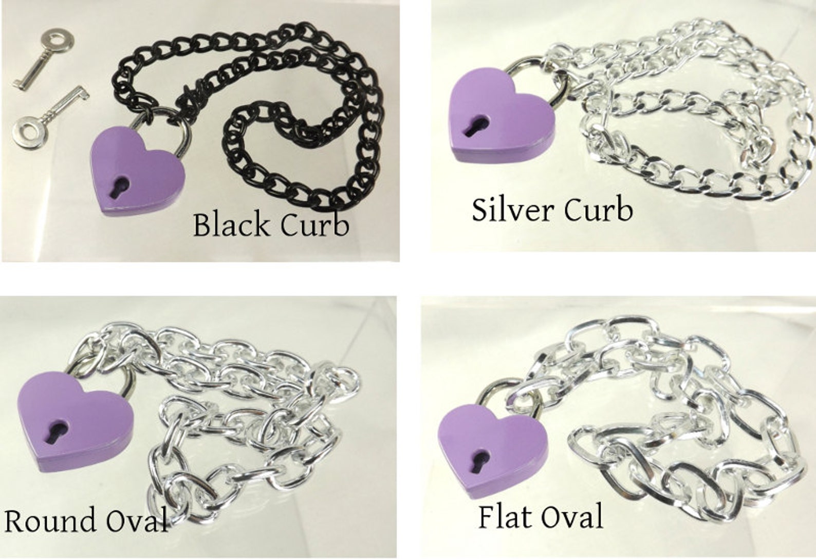 Purple Heart Lock Choker Locking Collar Day Collar Mature | Etsy