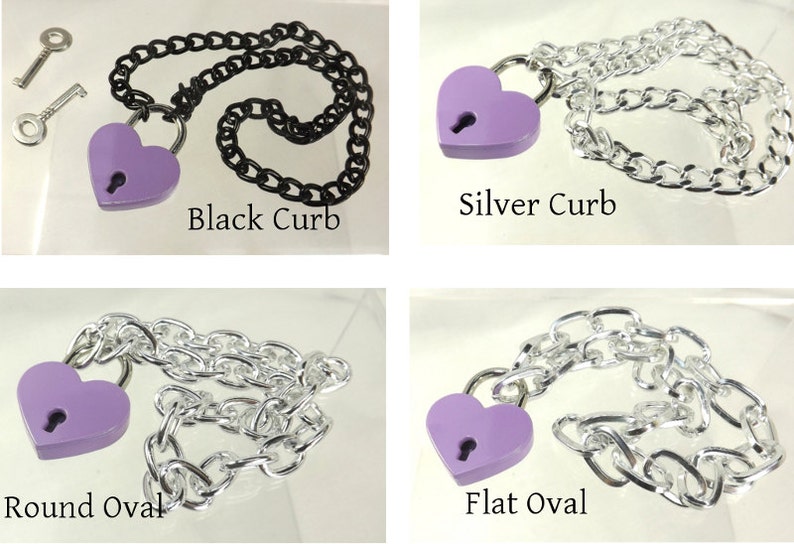 Purple Heart Lock Choker Locking Collar Day Collar Mature - Etsy