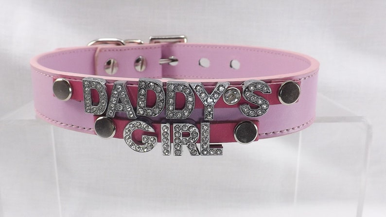Daddy's Girl Bdsm Collar Slave Collar Rhinestone Letters - Etsy