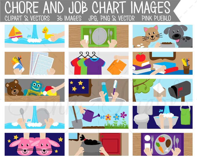 Chore Chart Clipart, Printable Chore Chart for Kids, Chore Chart Clip ...