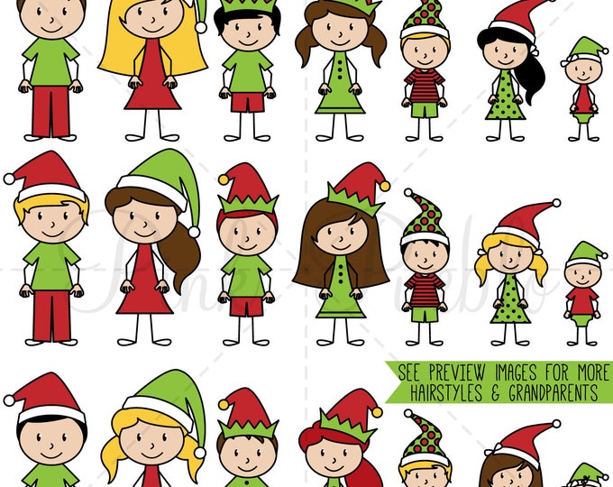 Christmas Stick Figure Clipart, Christmas Stick Figure Family Clipart ...