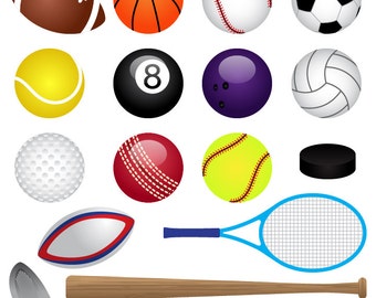 Sports Alphabet Font with Sports Letters Clipart Clip Art | Etsy