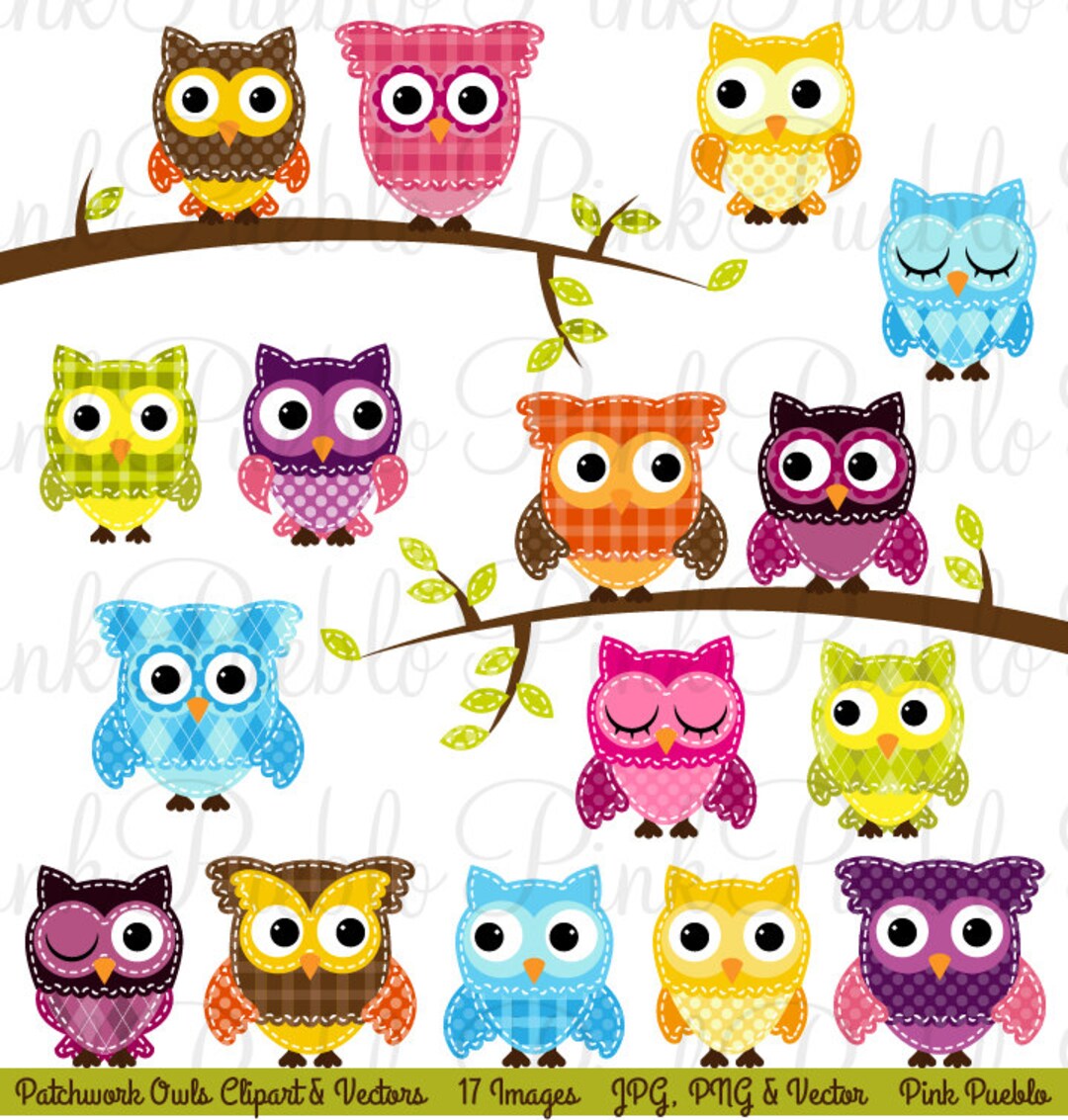 Patchwork Owl Clipart Clip Art, Patchwork Quilt Owls Clip Art Clipart ...