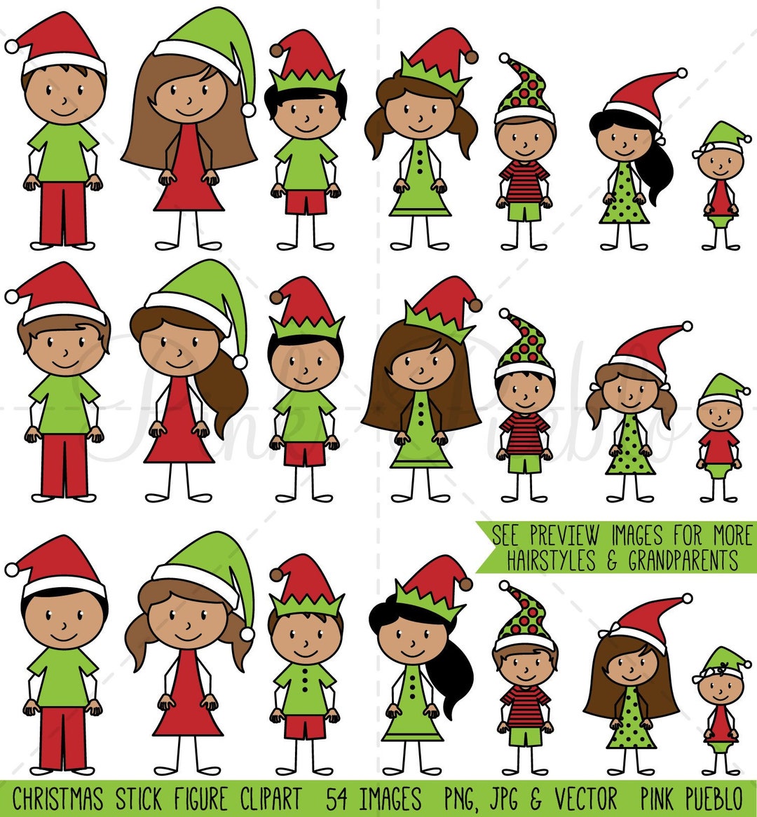 Christmas Stick Figure Family Clipart, Christmas Stick Figure Clipart ...