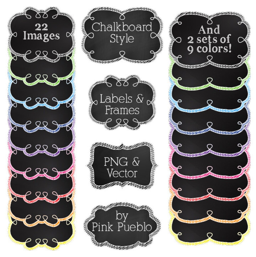 Printable Chalkboard Frames and Labels Clipart Clip Art, Chalkboard ...