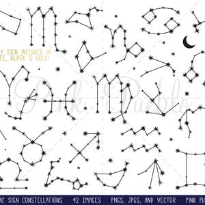 Zodiac Sign Constellations Clipart, Zodiac Clipart, Zodiac Clip Art ...