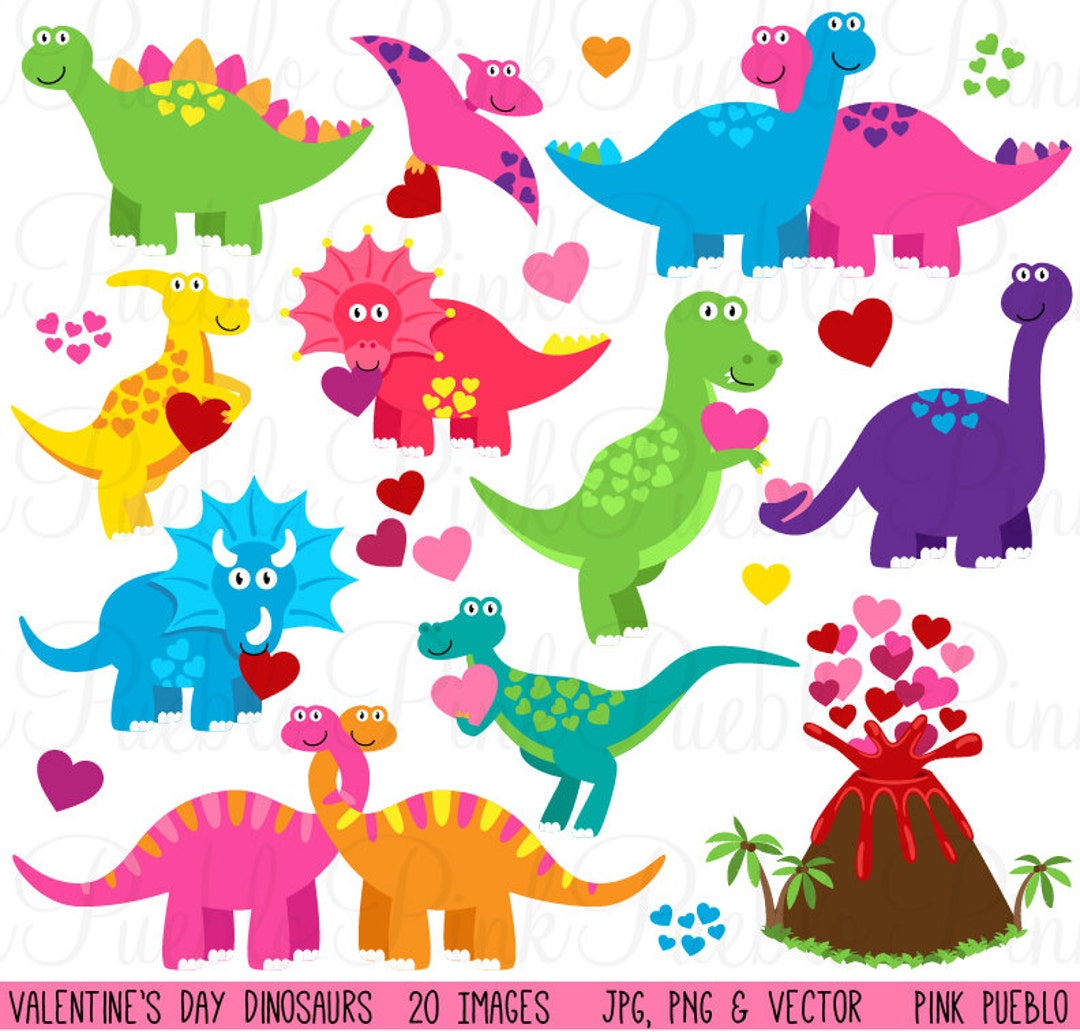 Valentine's Day Dinosaur Clip Art Clipart, Valentine Dinosaurs Clipart ...