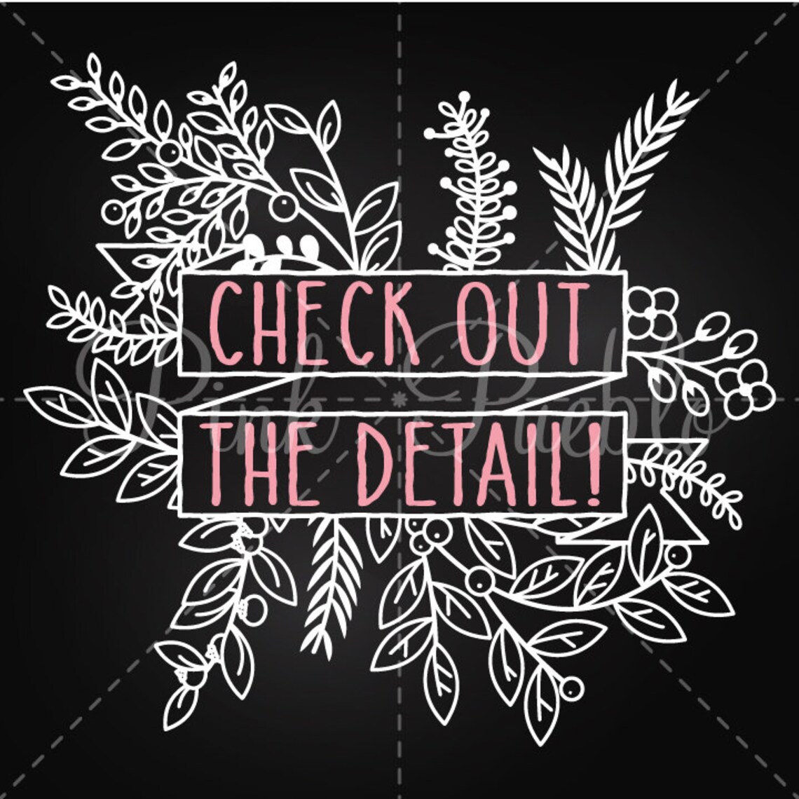 Vintage Chalkboard Floral Banner Clip Art Clipart Rustic | Etsy