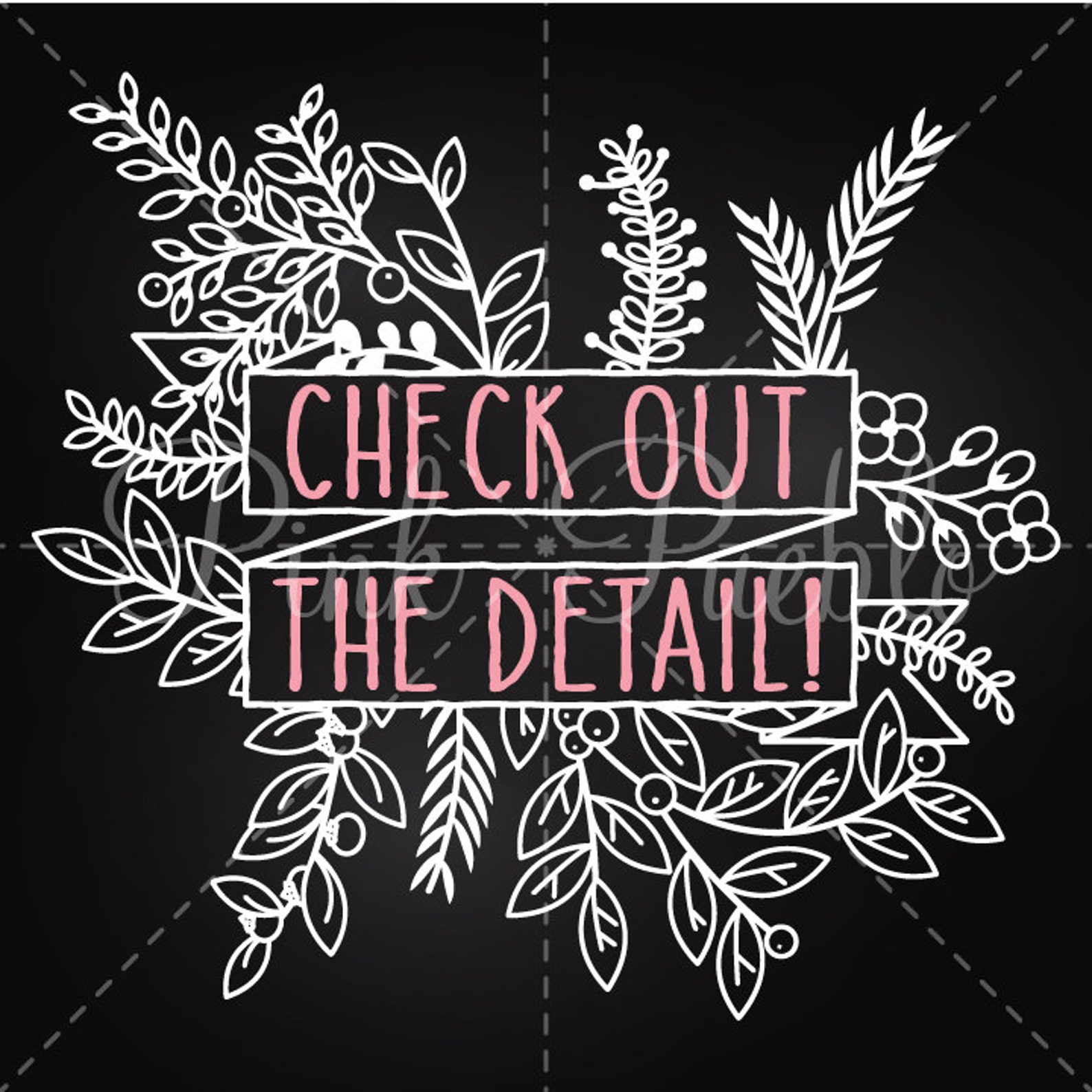 Vintage Chalkboard Floral Banner Clip Art Clipart Rustic - Etsy